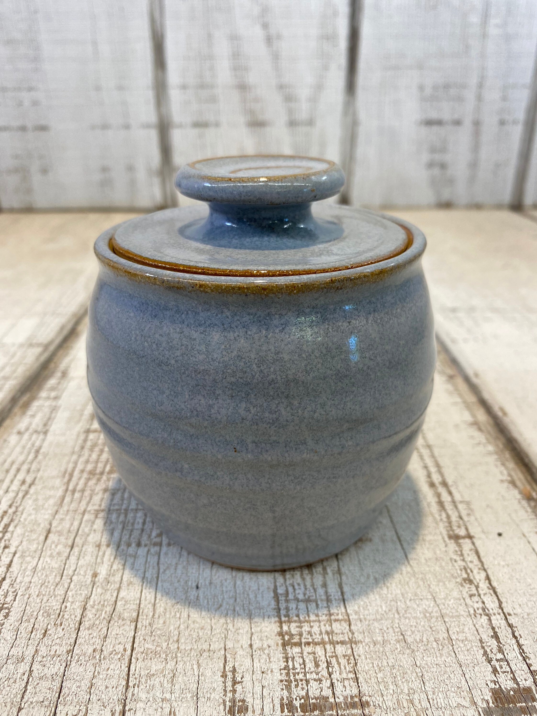Gray Glazed Handmade Stoneware Pot Lidded Pottery Jar | Etsy