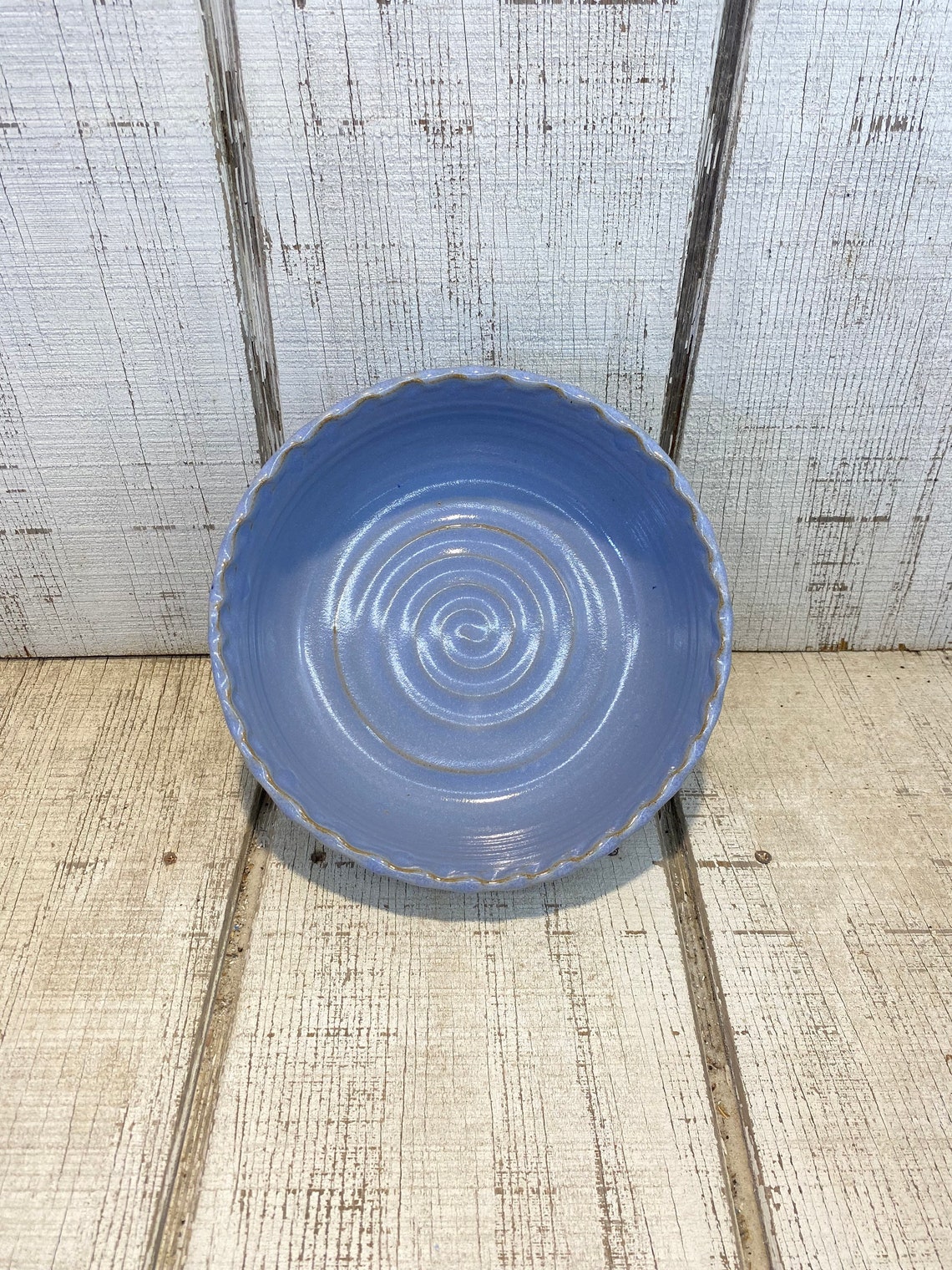 Blue Handmade Pottery Deep Dish Pie Plate Stoneware Baking - Etsy