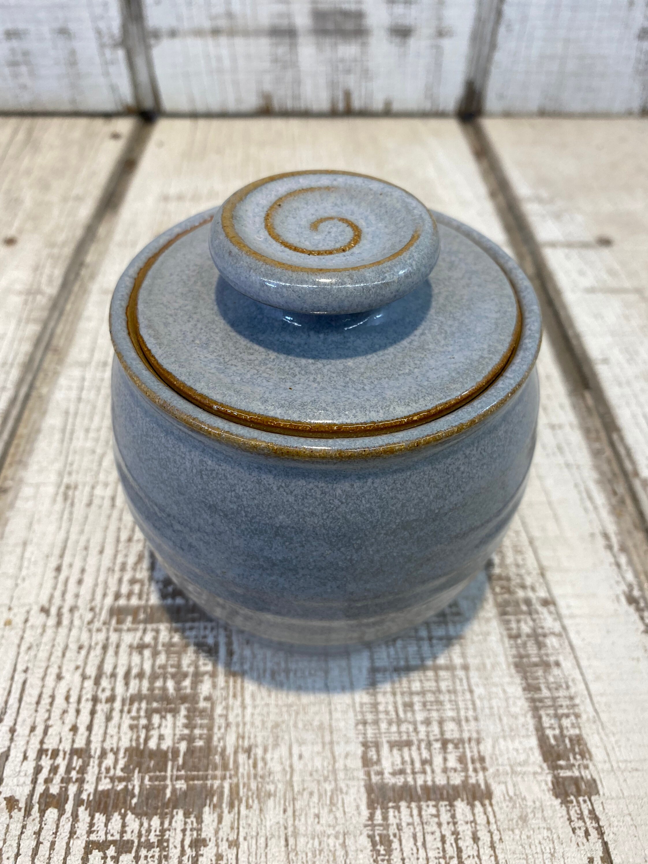 Gray Glazed Handmade Stoneware Pot Lidded Pottery Jar | Etsy
