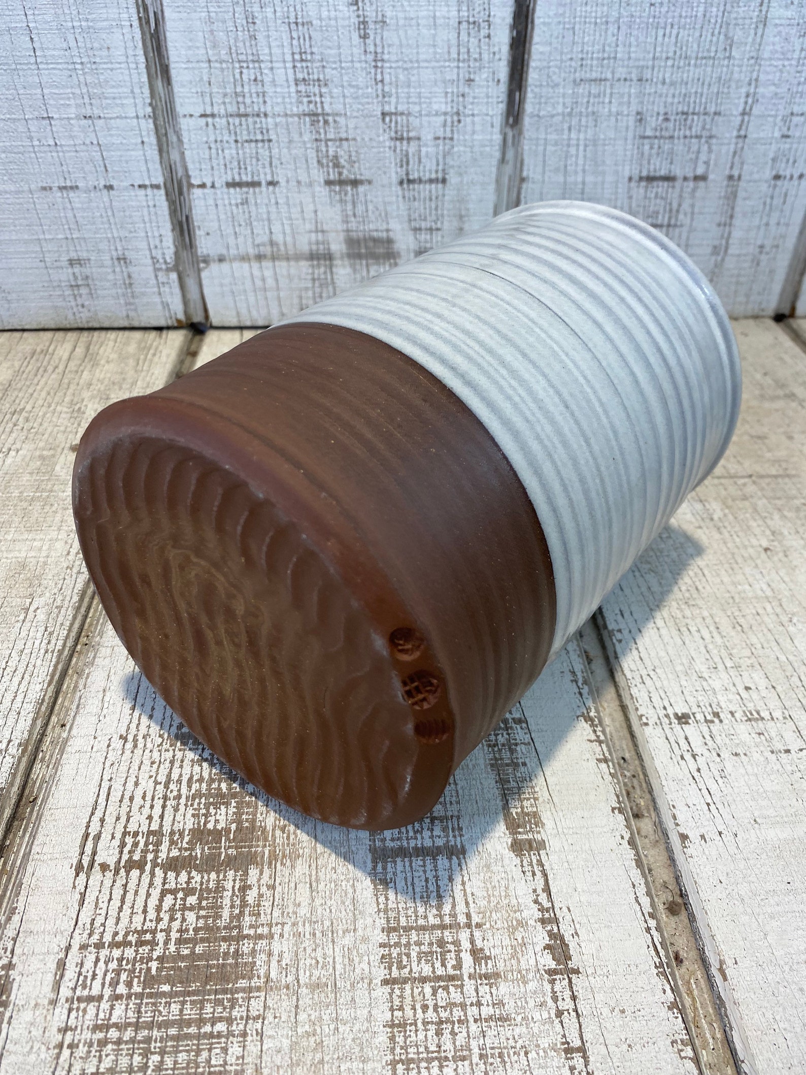 White Handmade Pottery Large Utensil Holder Stoneware Vase - Etsy