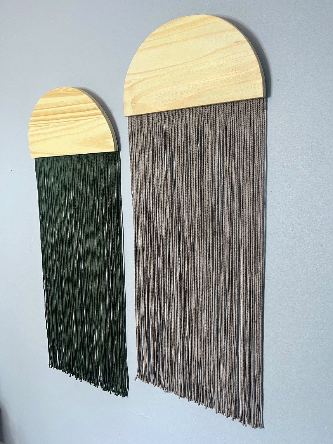 Half Moon Fiber Wall Art, Boho Wood Decor - Etsy
