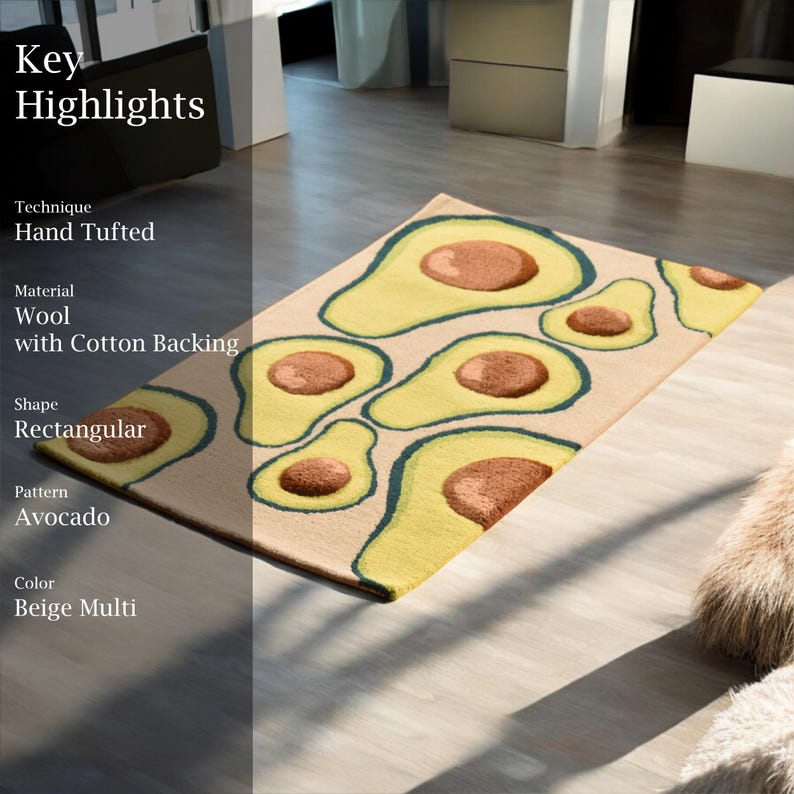 Hand Tufted Rug Brown Multi Avocado Rug Area Rug for Living Room ...