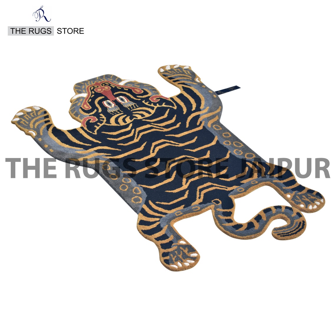 Handmade Hand Tufted Tibetan Tiger Animal Shape 4X6 Good - Etsy