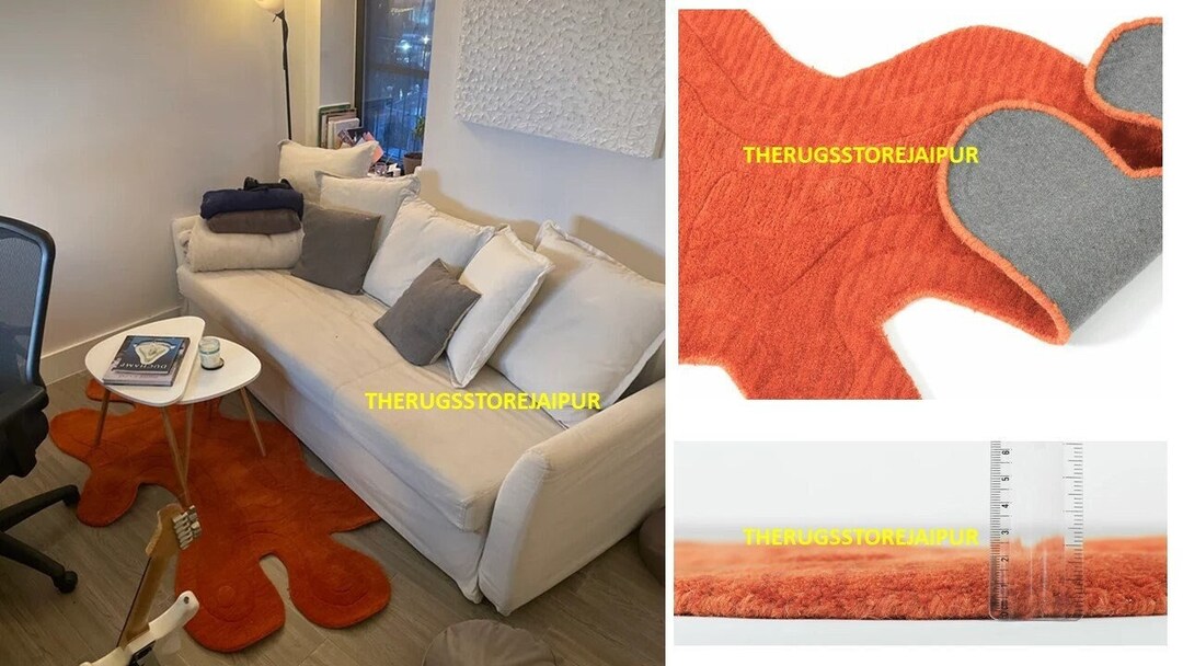 Custom Amoeba Irregular Shaped Throw Rug Hand-tufted 100% Wool - Etsy