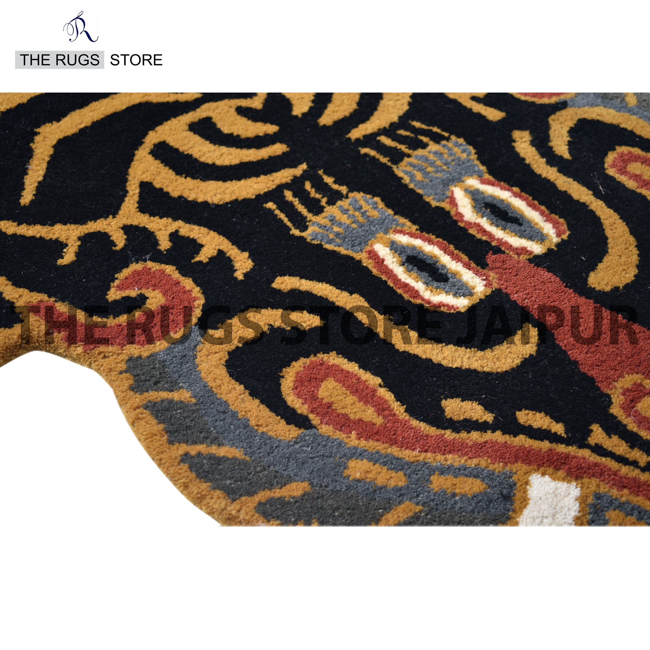 Handmade Hand Tufted Tibetan Tiger Animal Shape 4X6 Good - Etsy