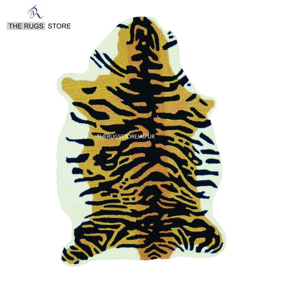 Handtufted Wool Animal Skin Tiger Skin Wall Rug 3x5 Feet | Etsy