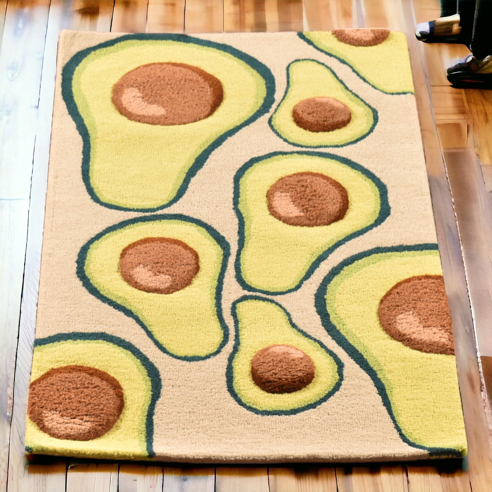 Hand Tufted Rug Brown Multi Avocado Rug Area Rug for Living Room ...