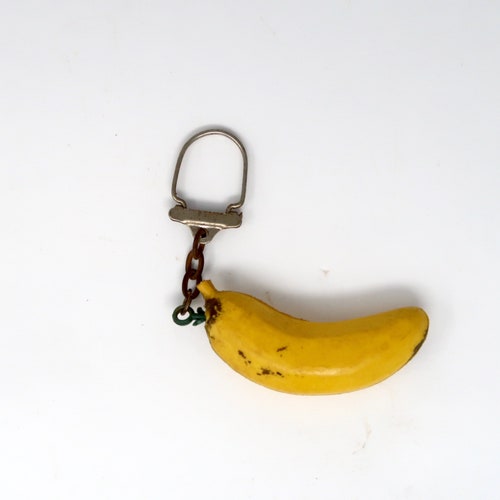 Banana Enamel Keychain Little Wounds Fruit Keychain Banana - Etsy