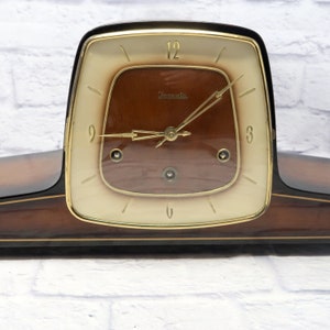 Vintage MCM Inventa Mantel Clock AS IS for Decor or Repair chimes but ...
