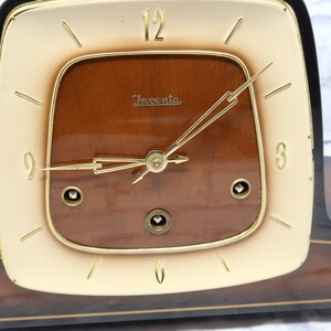 Vintage MCM Inventa Mantel Clock AS IS for Decor or Repair chimes but ...