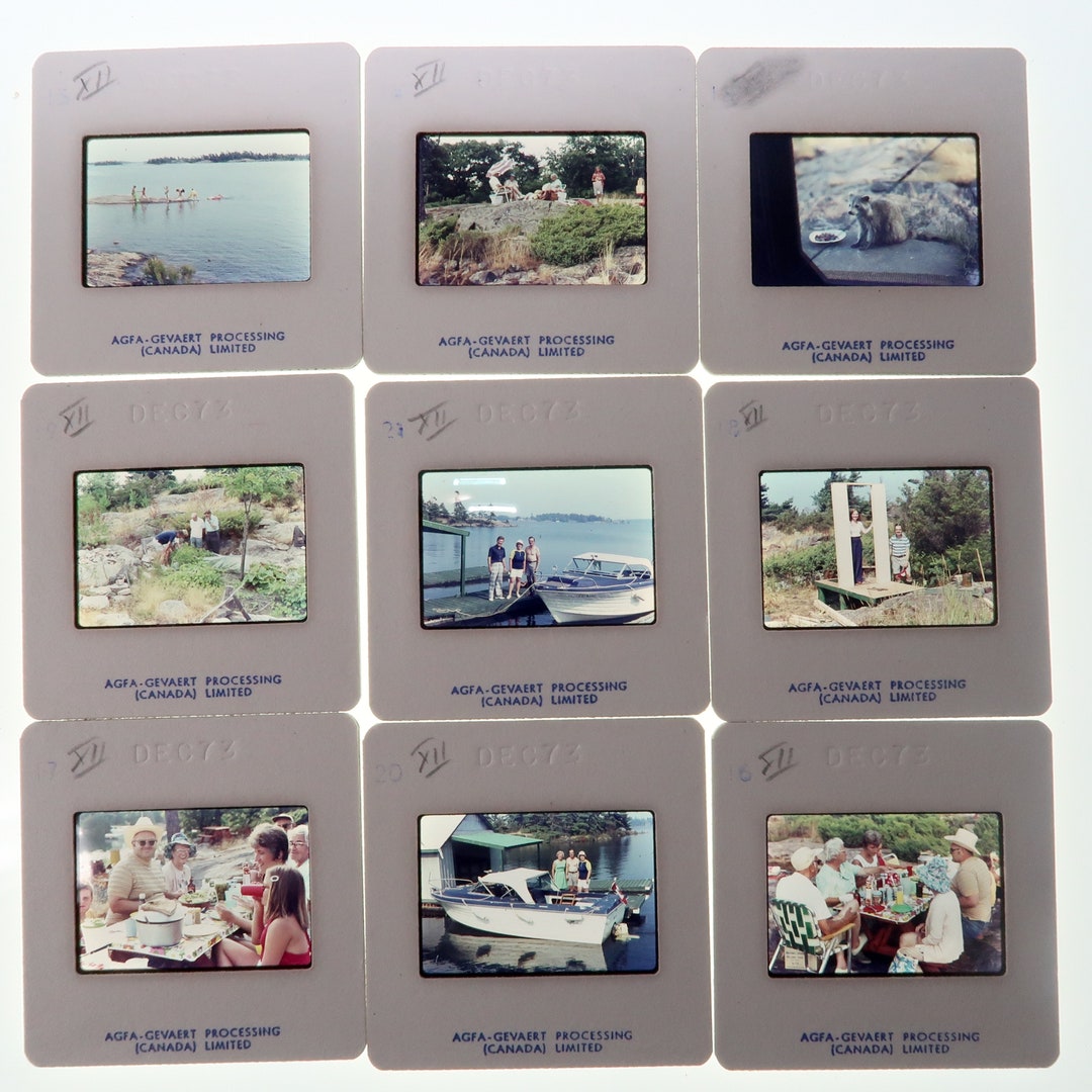 Lot of 9 Vintage 35mm AGFA Slides 1973 Summer Lake Boating Family Color ...
