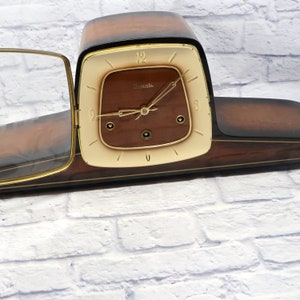 Vintage MCM Inventa Mantel Clock AS IS for Decor or Repair chimes but ...