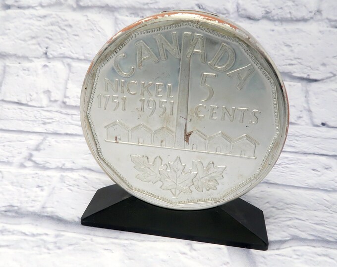 Vintage Large Canadian Nickel 5 Cents Coin Plastic Coinbank 1951 G6 - Etsy