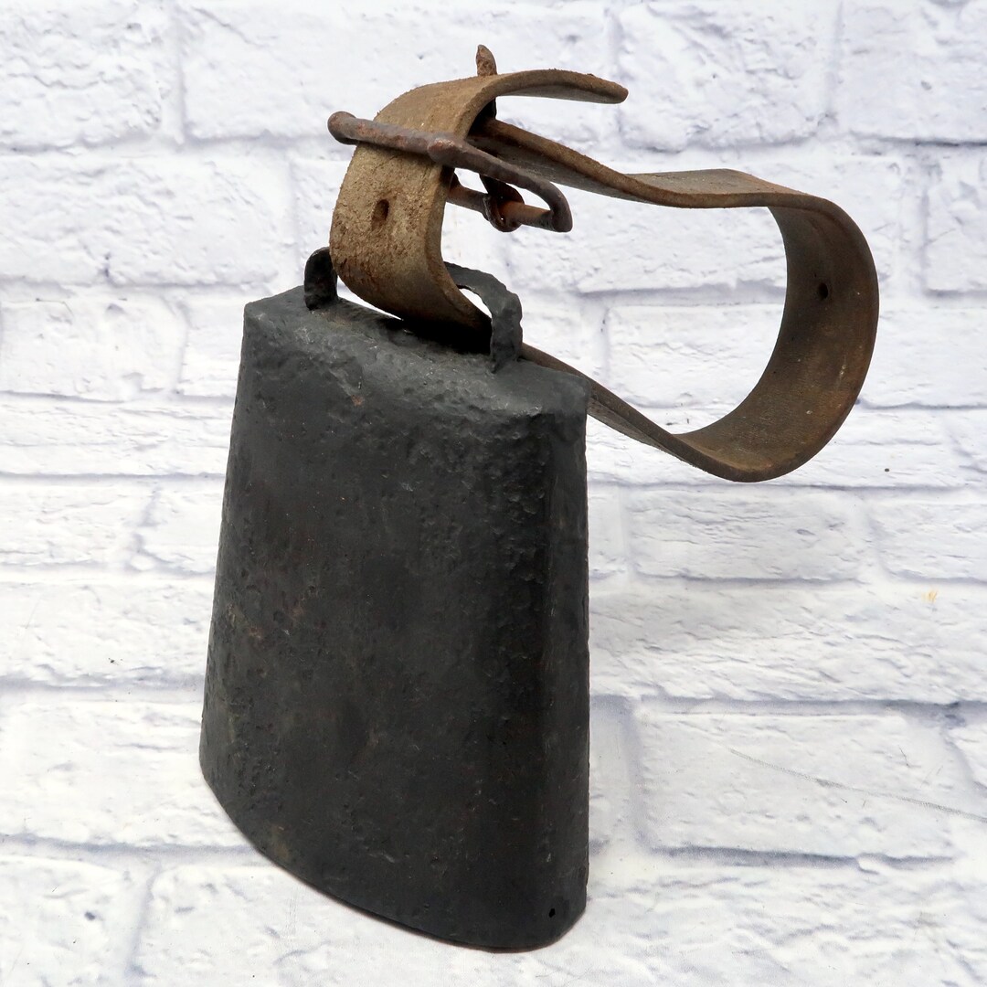 Antique Large Cow Bell Primitive Rustic With Leather Strap - Etsy