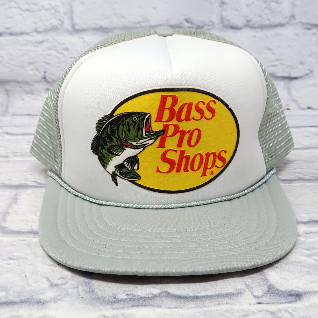 Vintage 1980s BASS PRO SHOPS Trucker Hat Mesh Snapback Embossed Logo ...