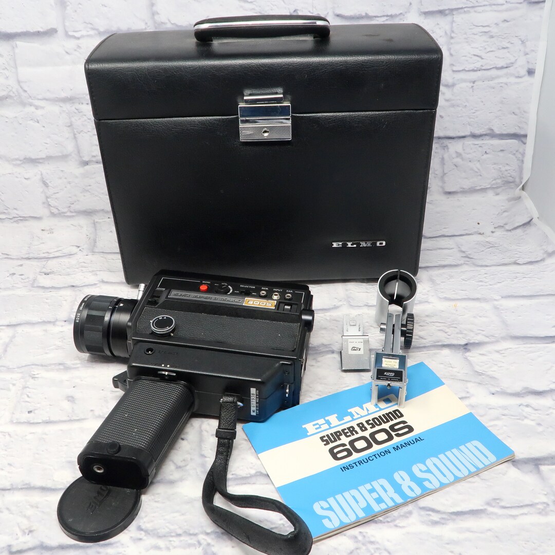 Vintage Elmo Super 8 Sound 600S Video Camera With Bag and Accessories ...