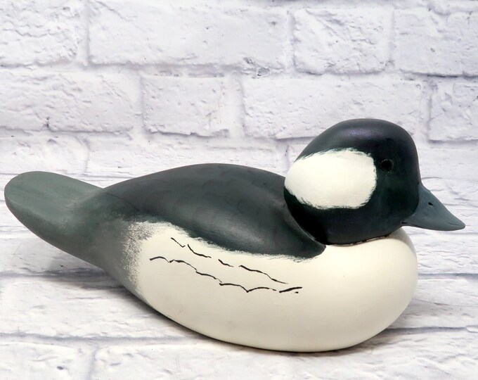 Canadian Folk Art Bufflehead Duck Wood Carving Signed David Ryerse Port ...