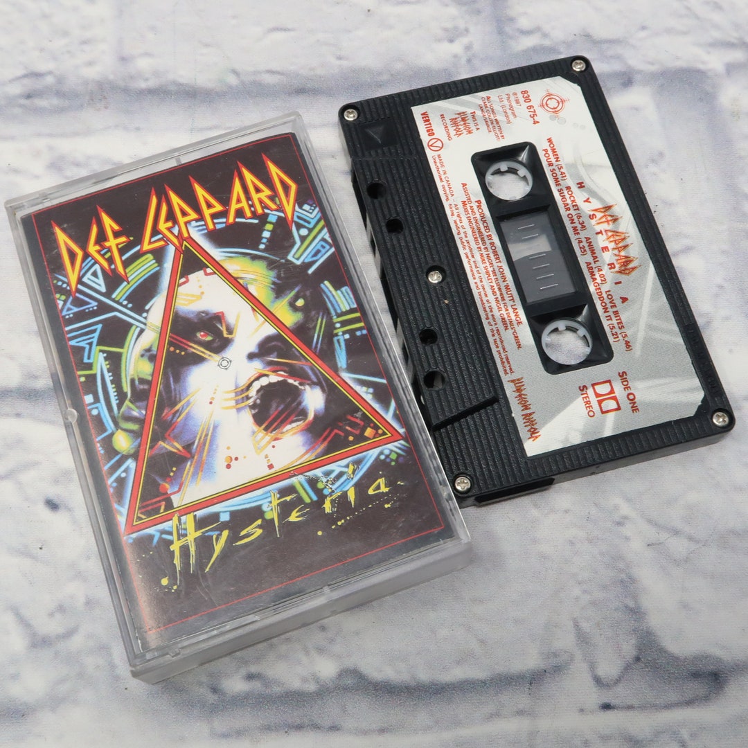 Def Leppard Hysteria Cassette Tape Paper Label 830675-4 Polygram ...