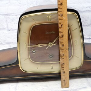 Vintage MCM Inventa Mantel Clock AS IS for Decor or Repair chimes but ...