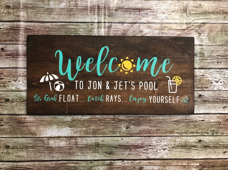 Welcome - Pool Sign - Etsy