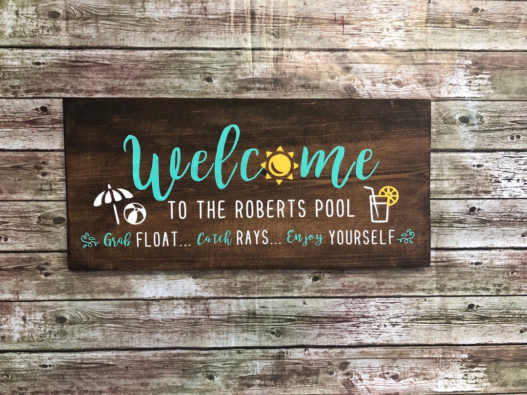 Welcome - Pool Sign - Etsy