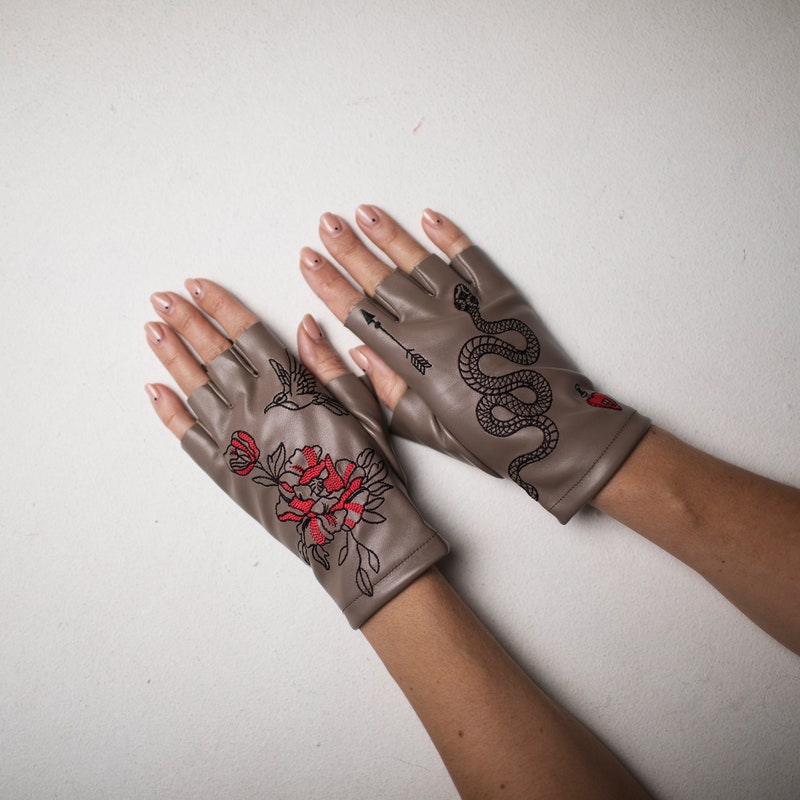 Embroidered Gloves - Etsy