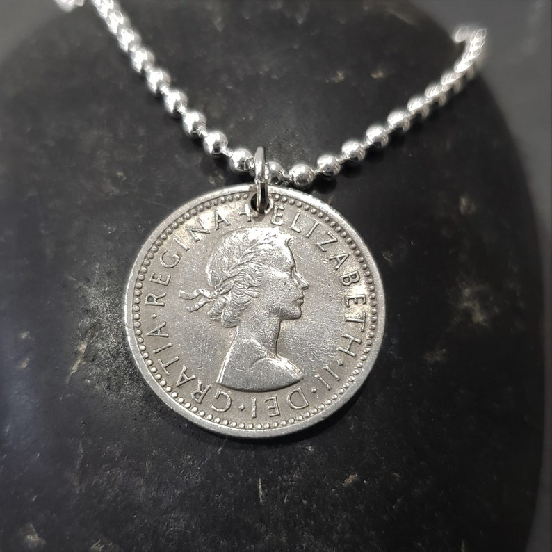 60th Birthday -british Sixpence Coin Necklace -dated 1965 -60th ...
