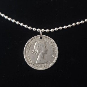 60th Birthday -british Sixpence Coin Necklace -dated 1965 -60th ...