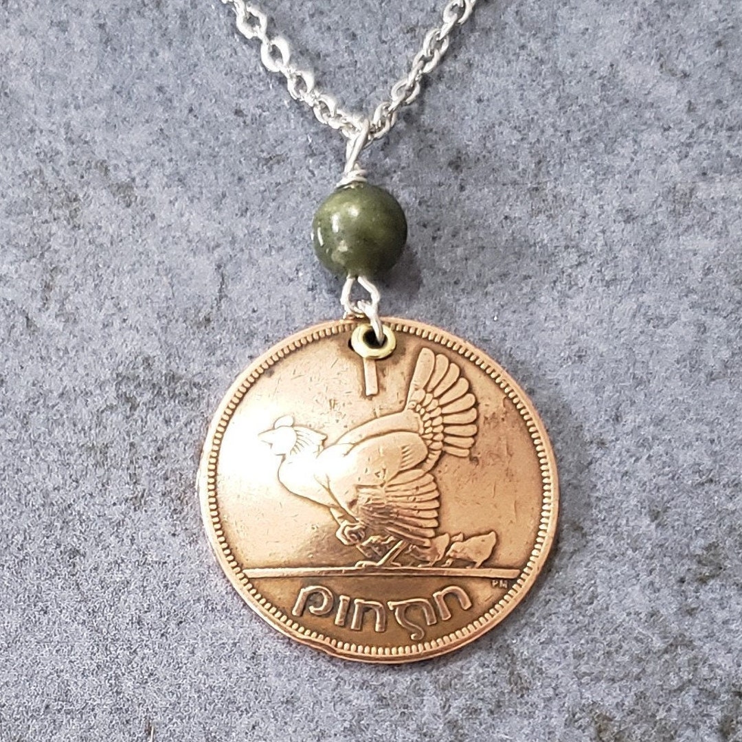 Lucky Penny -irish Penny Coin Necklace -connemara -hen -baby Chicks ...
