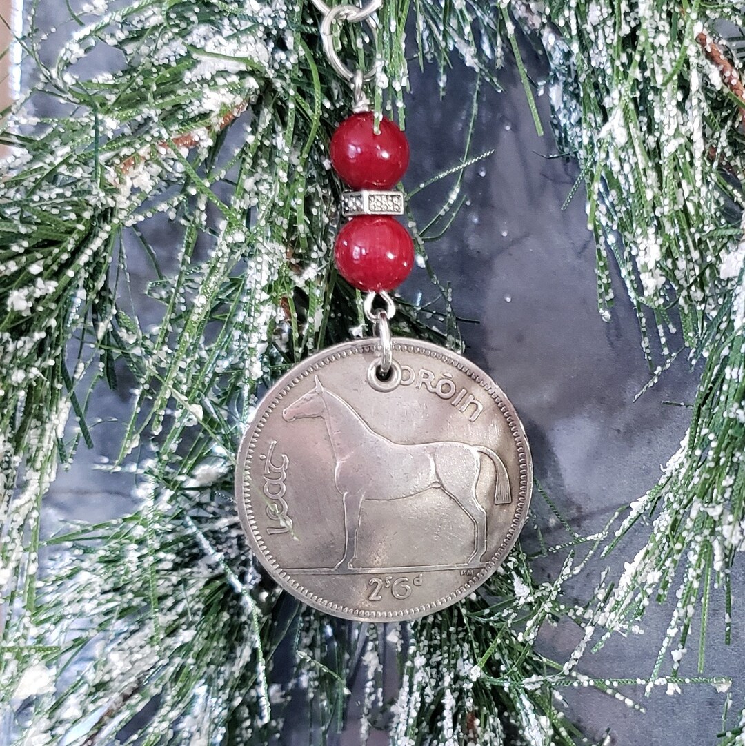 Irish Horse Coin Ornament -irish Half Crown -domed Coin -ireland ...