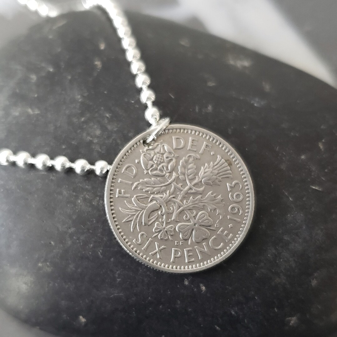 60th Birthday -british Sixpence Coin Necklace -dated 1965 -60th ...