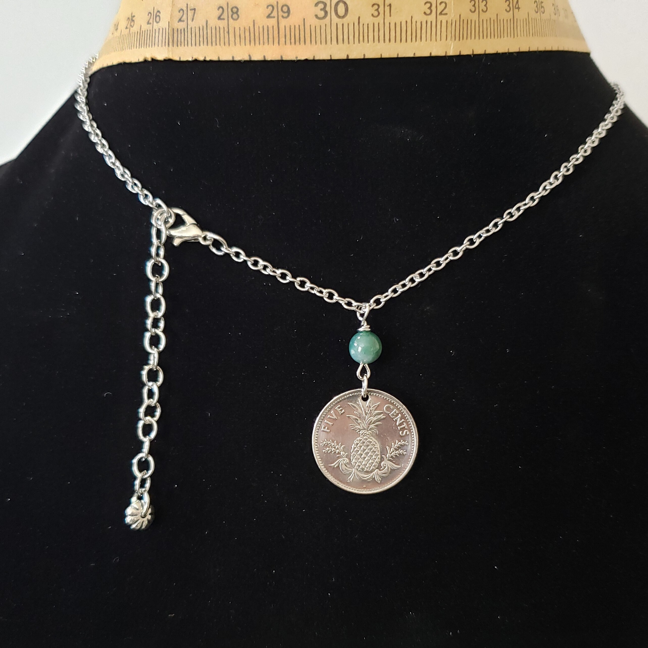 Pineapple bahamas Coin Necklace moss Agate Gemstone coin - Etsy
