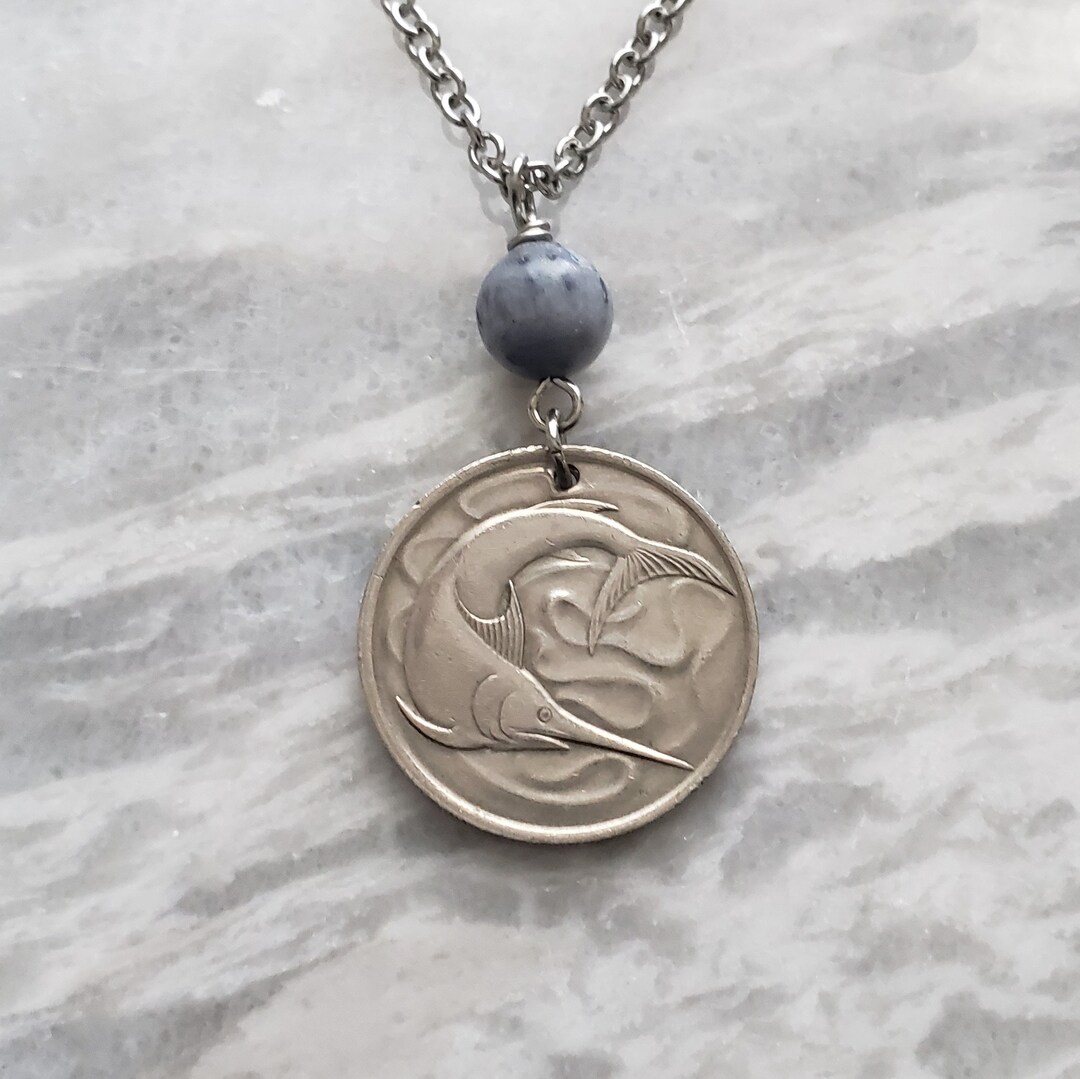 Singapore Coin Necklace -blue Marlin -sports Fishing -dates 1967 to ...