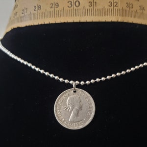 60th Birthday -british Sixpence Coin Necklace -dated 1965 -60th ...