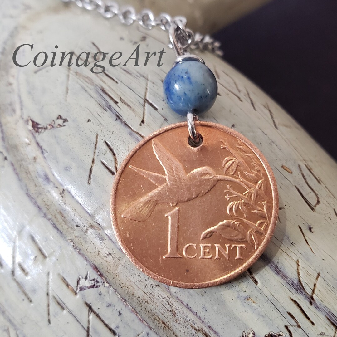 Trinidad Hummingbird Coin Necklace -bronze 1 Cent Coin -1976 to 2016 ...
