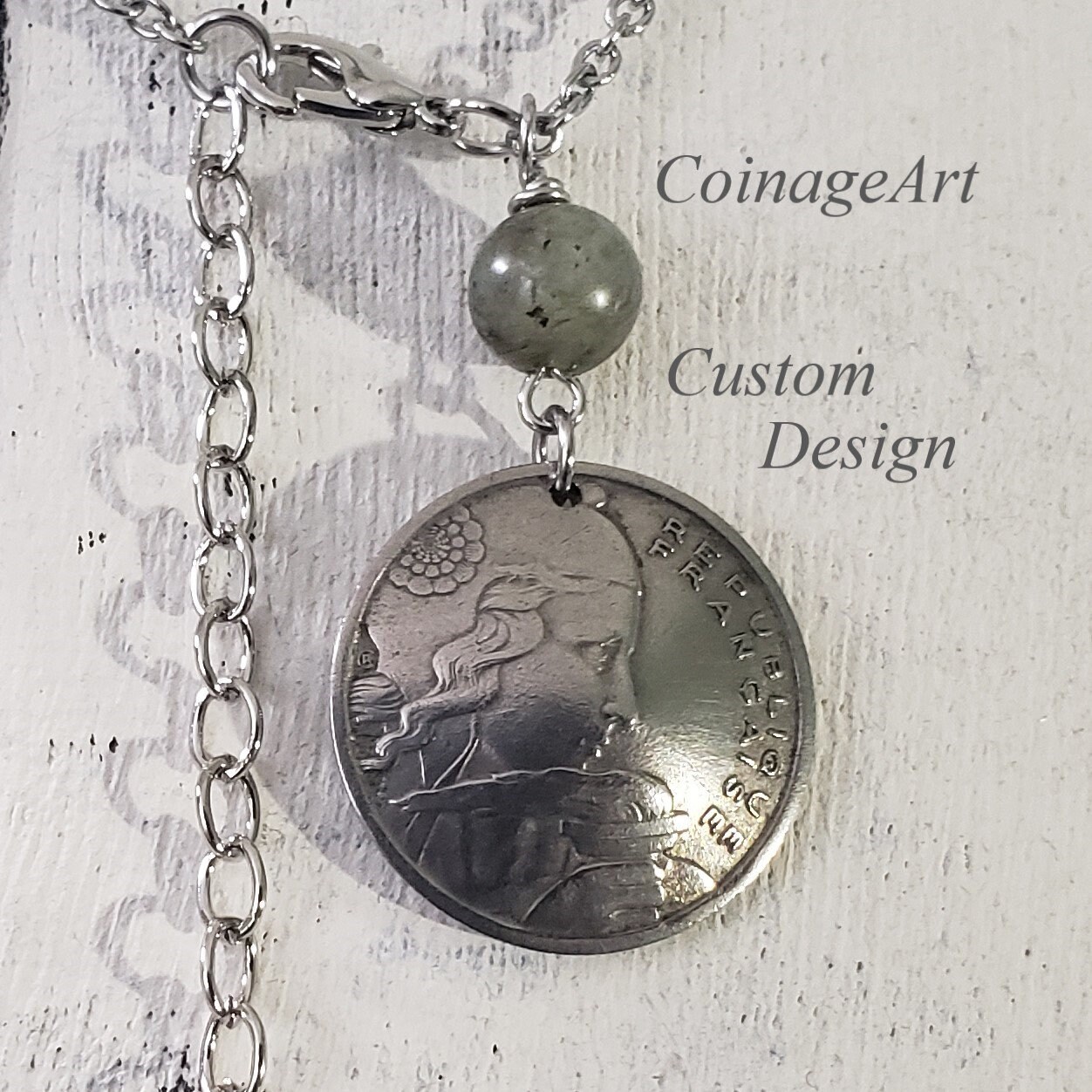 Custom coin Necklace stone Necklace authentic World Coin italian ...