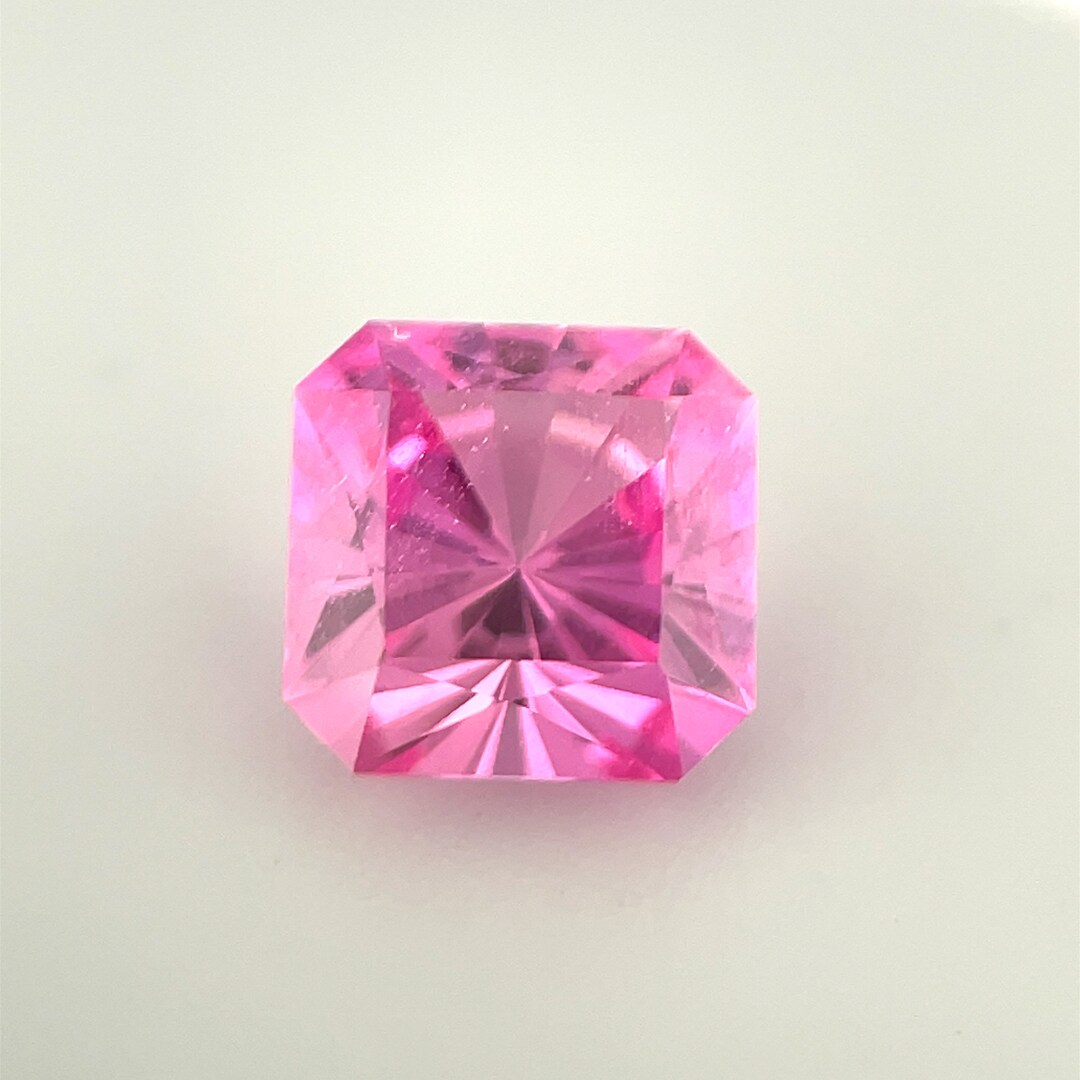 Pink Yag Gemstone, Custom Faceted Gem, Bubble Gum Pink Yttrium Aluminum ...