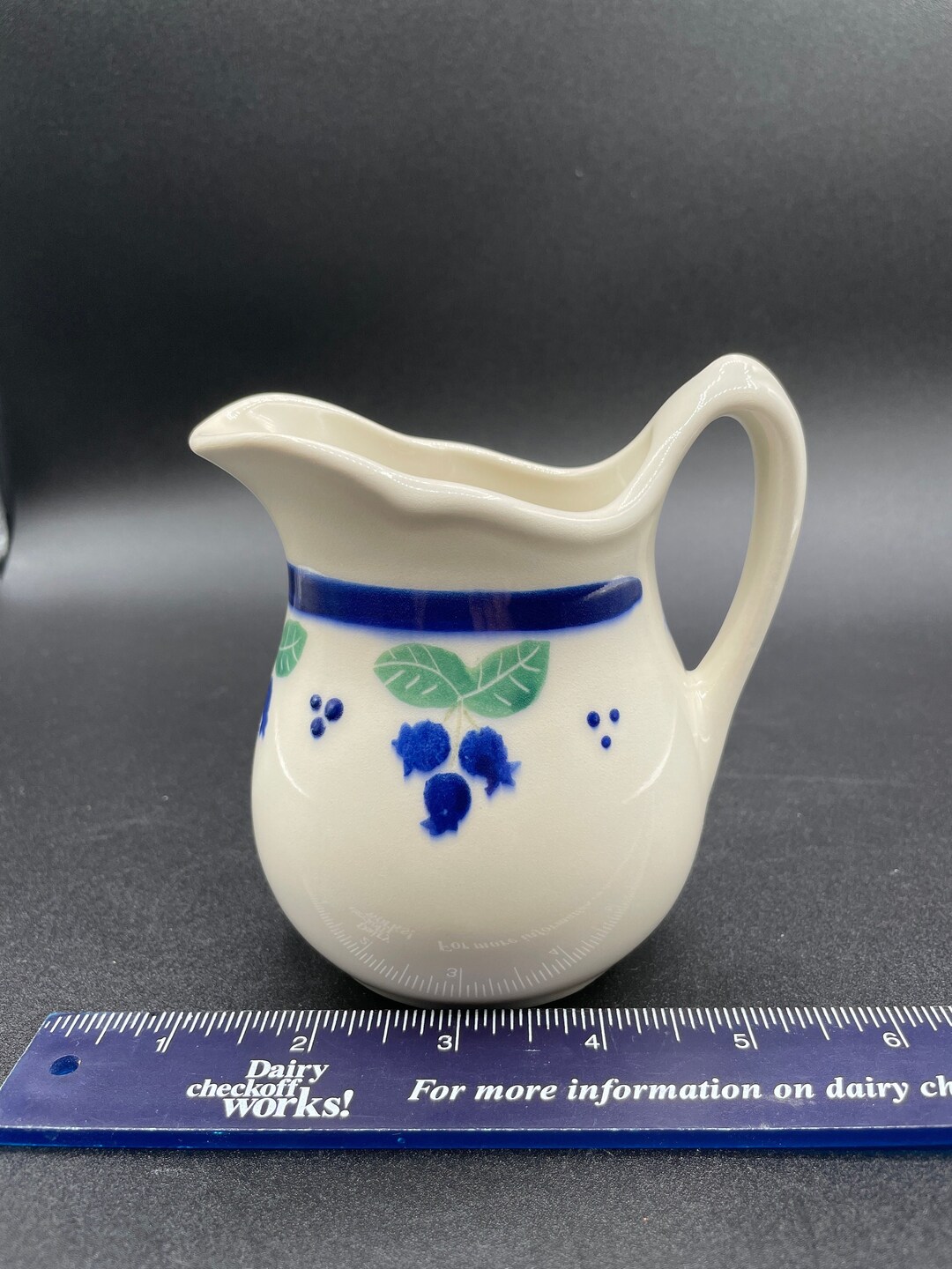 Vintage Blueberry Creamer, Small Pottery Pitcher, Signed - Etsy