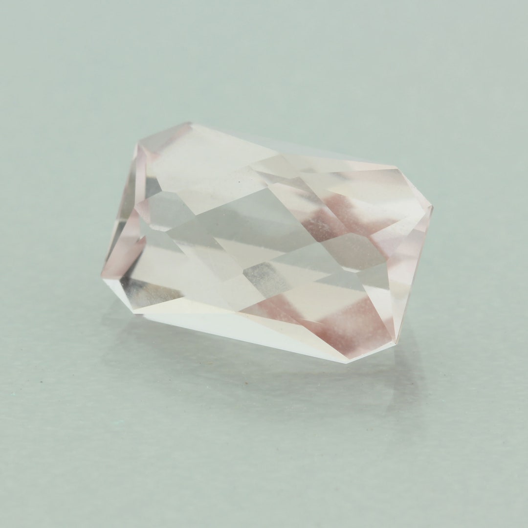 Tourmaline Pink Gemstone, Custom Faceted Light Pink Gem, Rectangle ...
