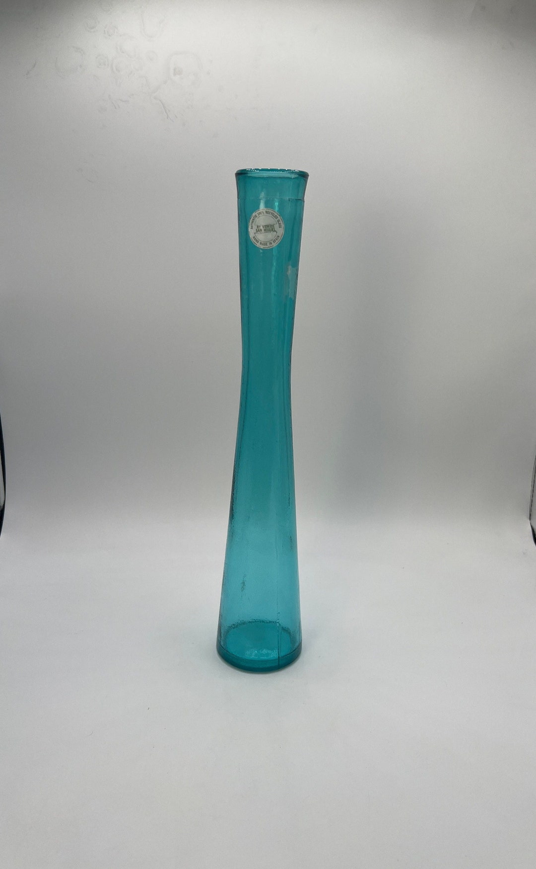 Spanish Glass Vase, Blue Hand Blown Recycled Glass, Made in Spain ...