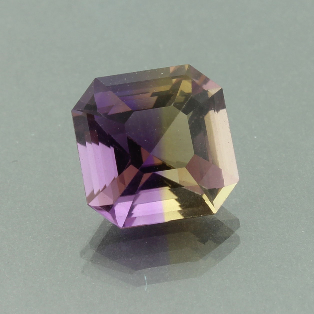 Custom Faceted Ametrine Gemstone, Purple Yellow Quartz Gem, Asscher Cut ...