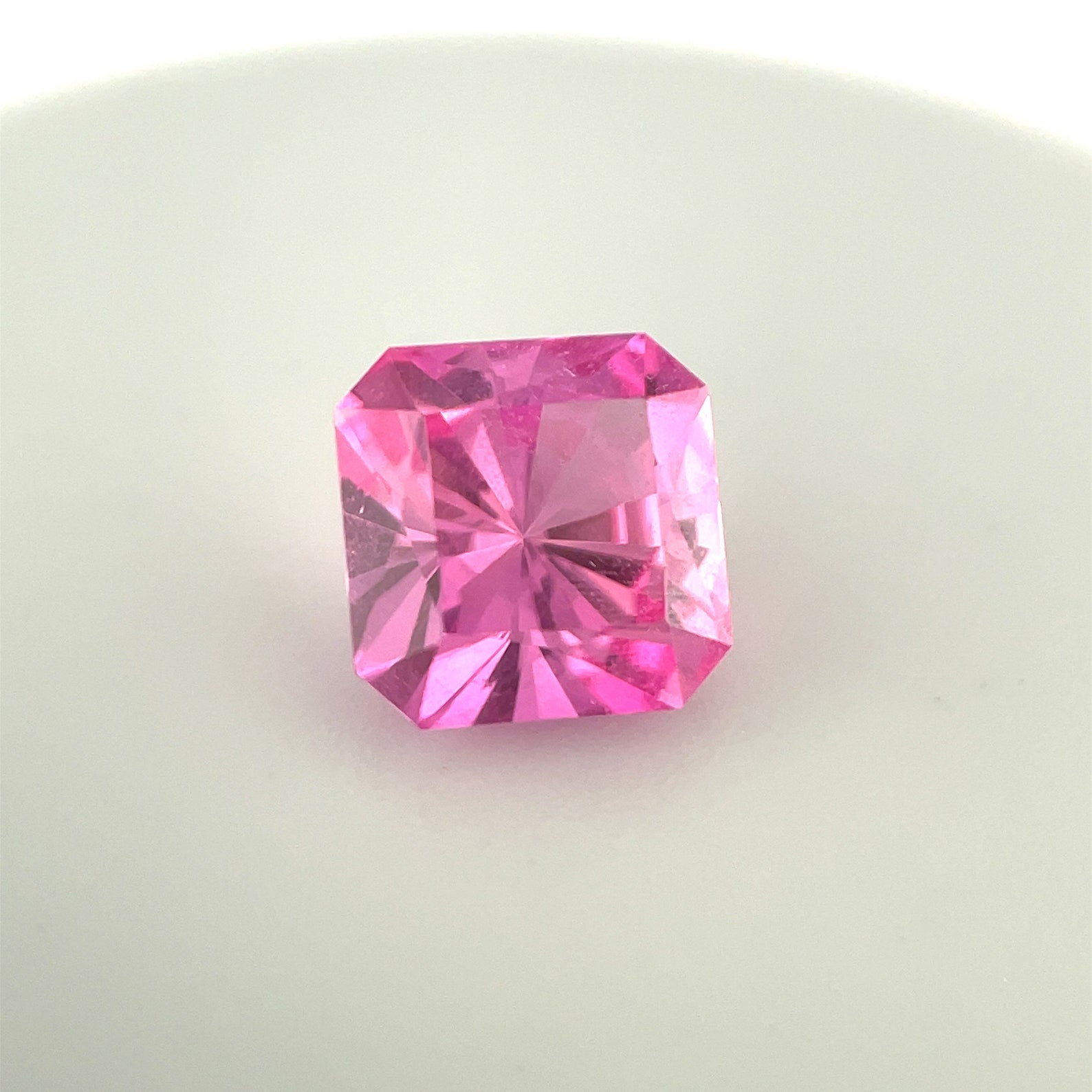 Pink Yag Gemstone, Custom Faceted Gem, Bubble Gum Pink Yttrium Aluminum ...