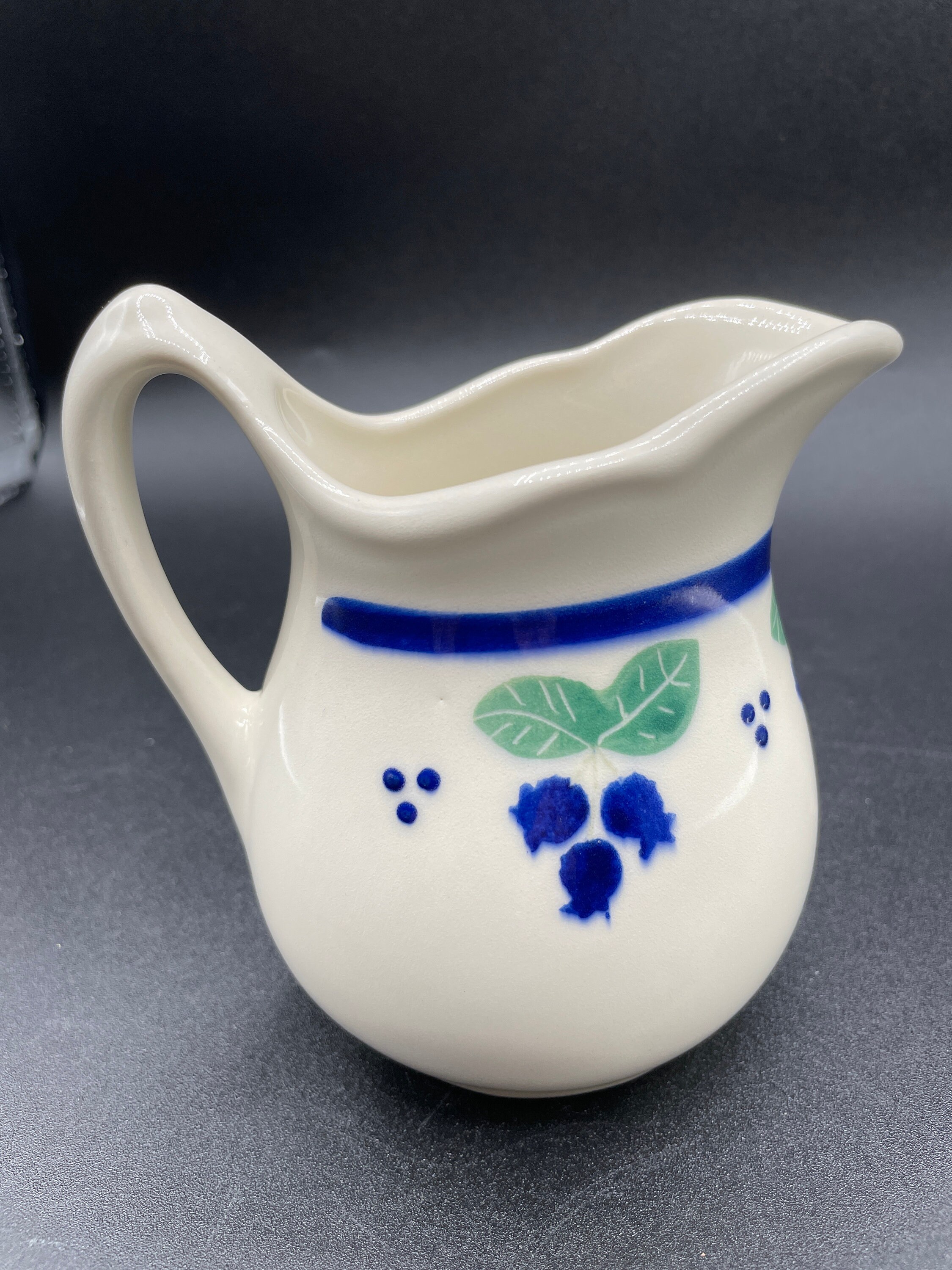 Vintage Blueberry Creamer, Small Pottery Pitcher, Signed - Etsy