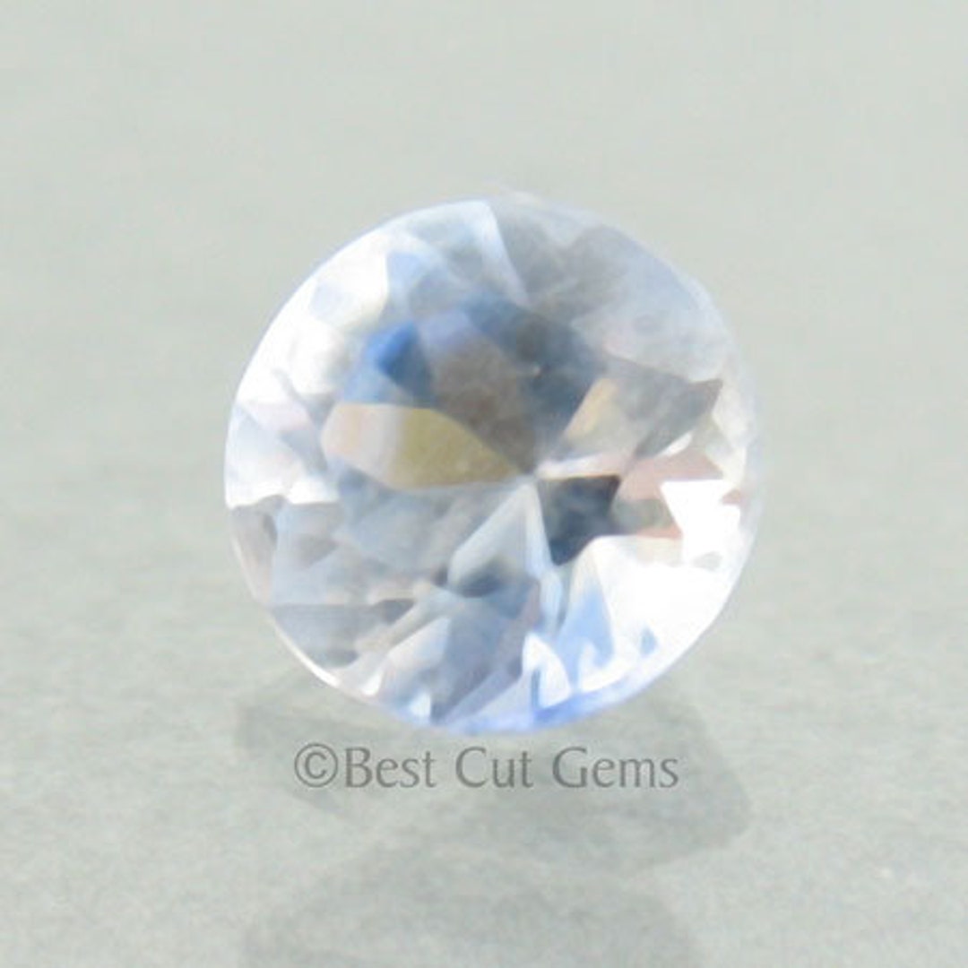 Natural Benitoite Gemstone, Custom Faceted Light Blue Gem, Round ...