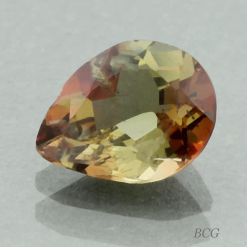 Natural Andalusite Gemstone, Custom Faceted Gem, Pear Faceting Design ...