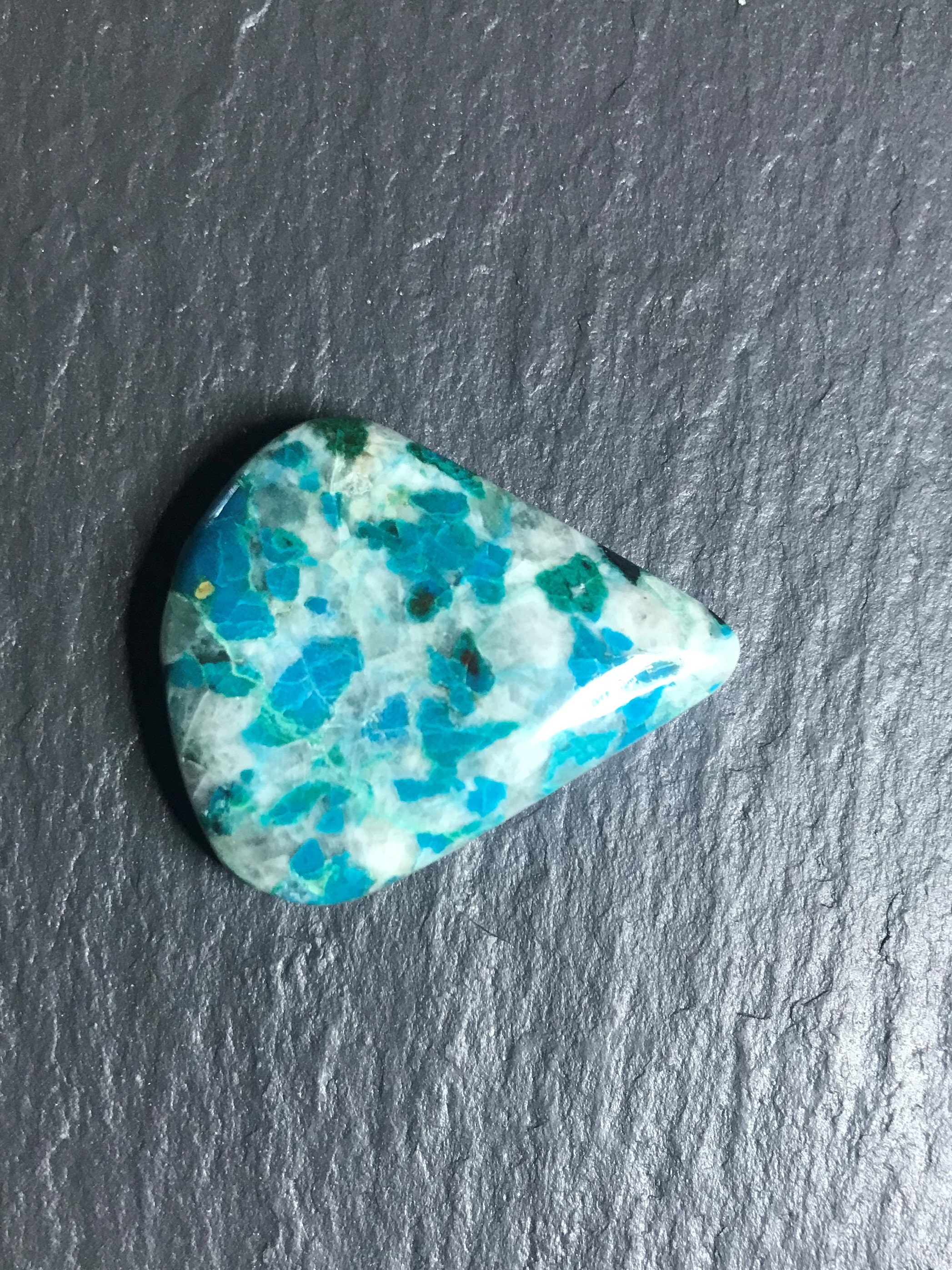 Chrysocolla Cabochon, Arizona Chrysocolla Gem, Chrysocolla in Quartz ...