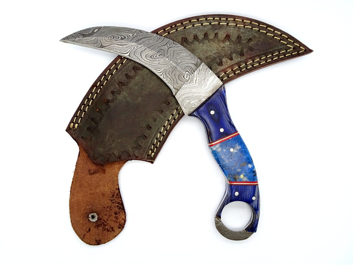 Big Karambit Knife Composite Handle Damascus Knife Unique - Etsy