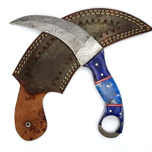 Big Karambit Knife Composite Handle, Damascus Knife Unique Handle ...