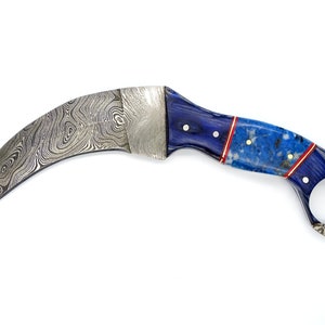 Big Karambit Knife Composite Handle, Damascus Knife Unique Handle ...