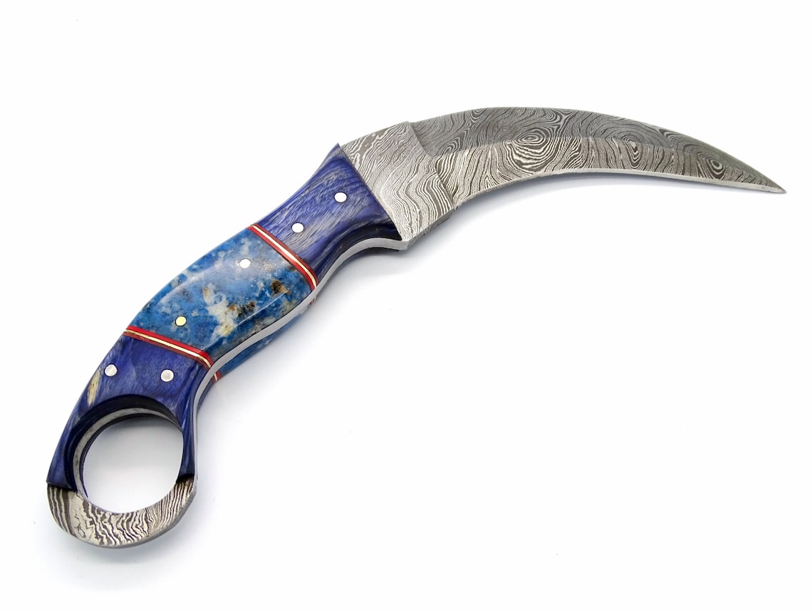 Big Karambit Knife Composite Handle Damascus Knife Unique - Etsy